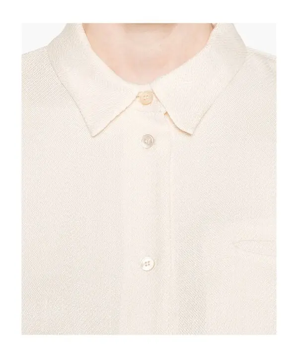 FORTE_FORTE Slubbed Sleeveless Shirt With Chest Pocket - White