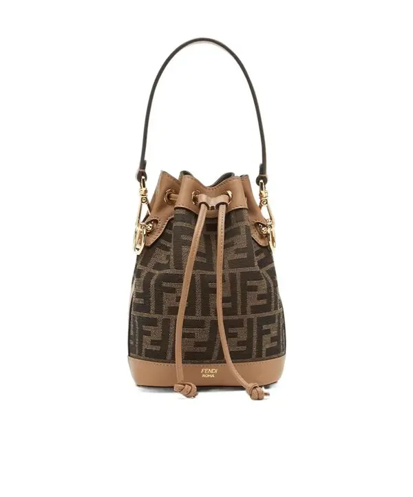 Fendi Mon Tresor Ff Jacquard Bucket Bag - Brown