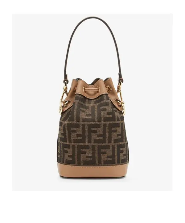 Fendi Mon Tresor Ff Jacquard Bucket Bag - Brown