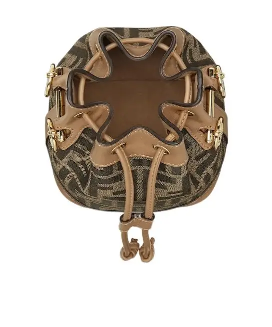 Fendi Mon Tresor Ff Jacquard Bucket Bag - Brown