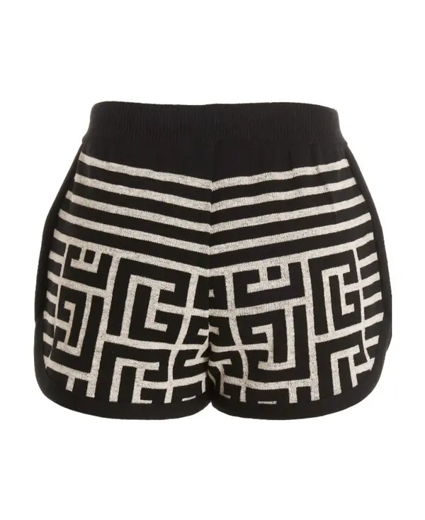 Balmain Monogram Jacquard Wool Shorts