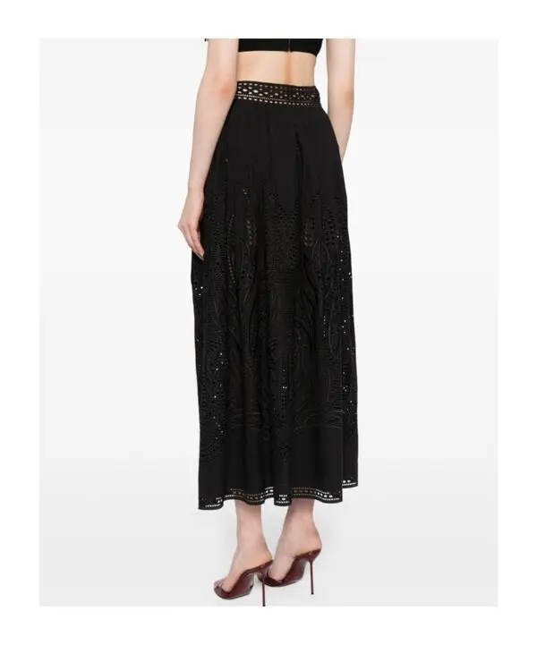 Alberta Ferretti Lace Panel Midi Skirt