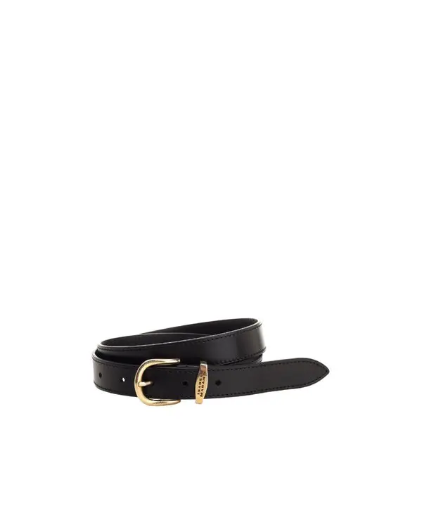 Isabel Marant Étoile Engraved Logo Buckle Belt - Black