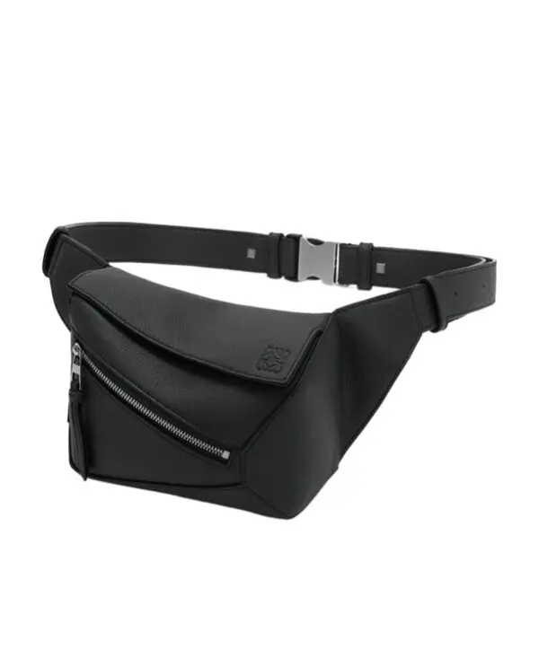 Loewe Logo Embossed Mini Puzzle Bumbag - Black