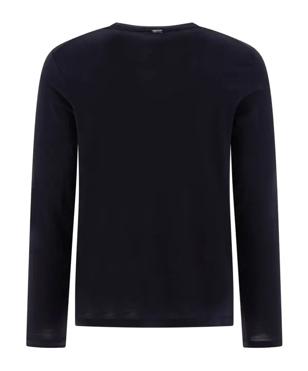 Herno Long-sleeved Crewneck Knitted T-shirt - Blue