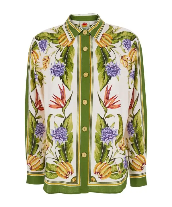 Farm Rio Botanical Print Button-up Shirt