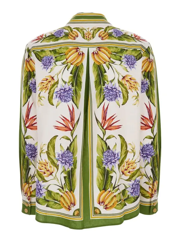 Farm Rio Botanical Print Button-up Shirt