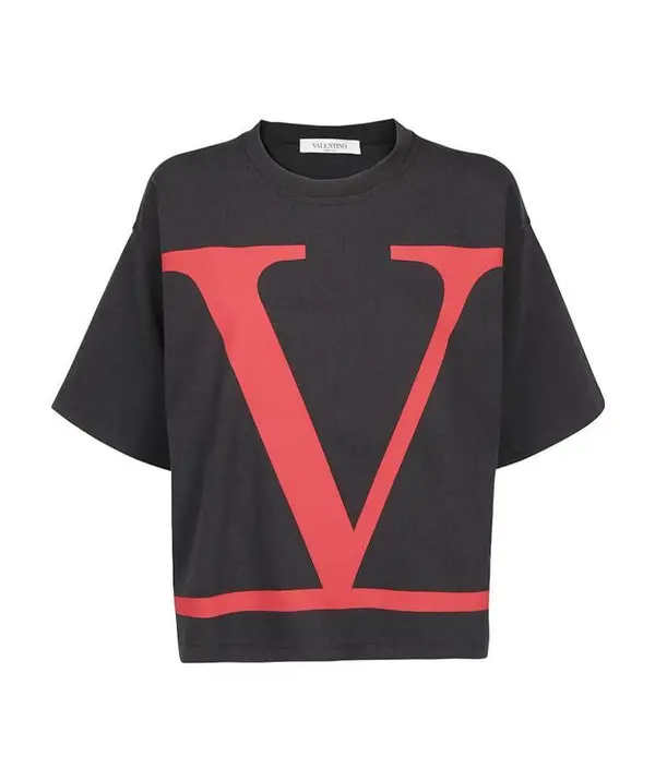 Valentino Garavani Logo Printed T-shirt - Black
