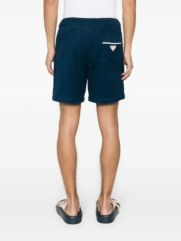 Prada Logo Plaque Mid-rise Shorts