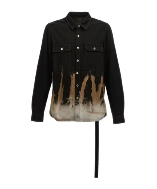 Rick Owens Tie-dye Denim Jacket - Black
