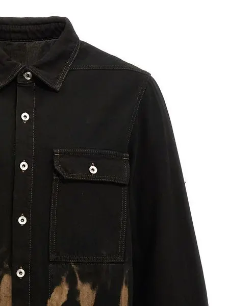 Rick Owens Tie-dye Denim Jacket - Black