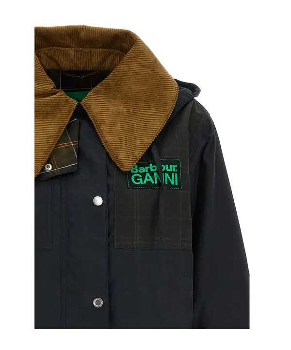 Barbour X Ganni Waxed Duffle Coat - Black