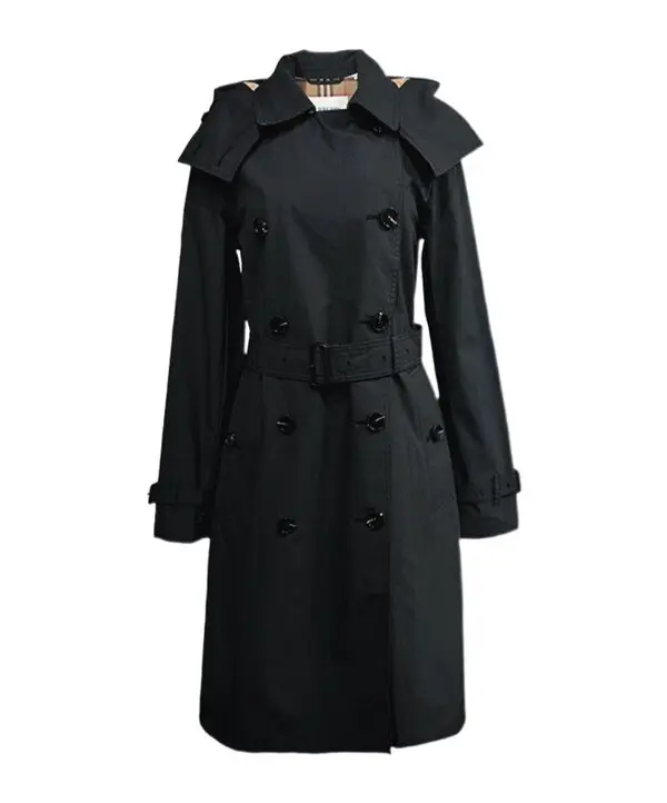 Burberry Long-sleeved Trench Coat - Black