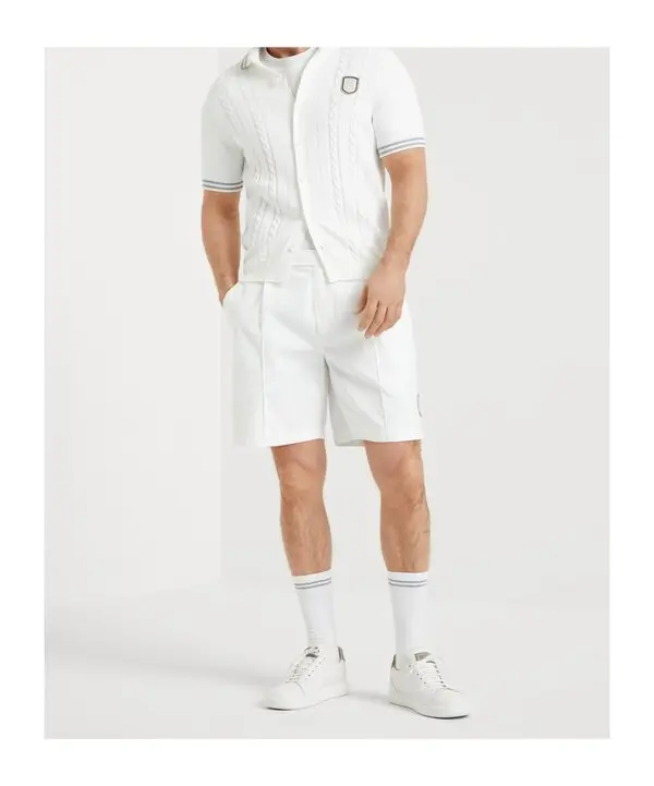 Brunello Cucinelli Tailored Knee-length Shorts With Logo Appliqu