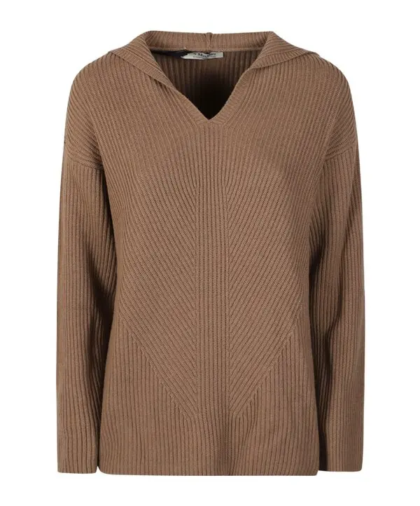 Max Mara Hooded Ribbed Jumper