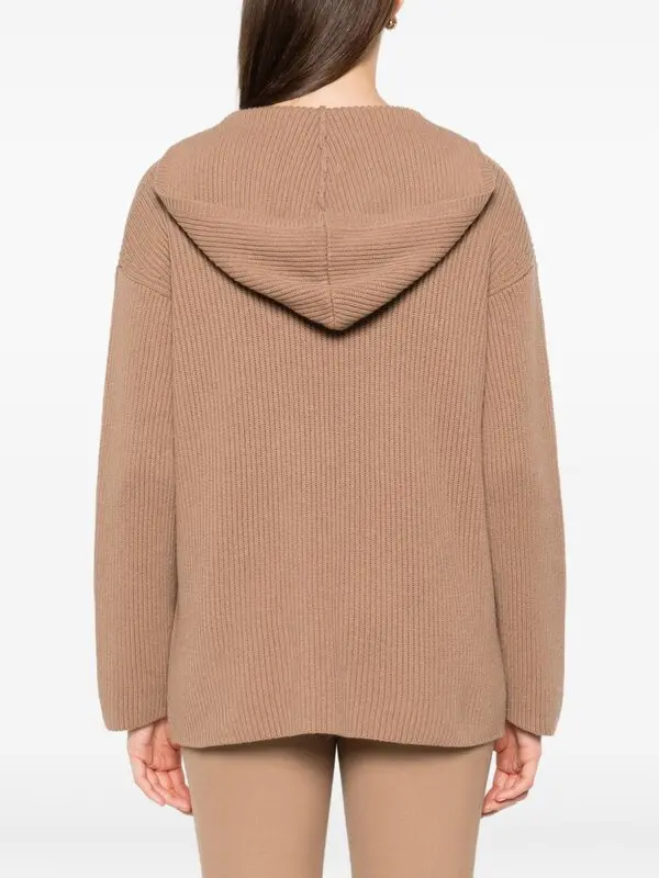 Max Mara Hooded Ribbed Jumper