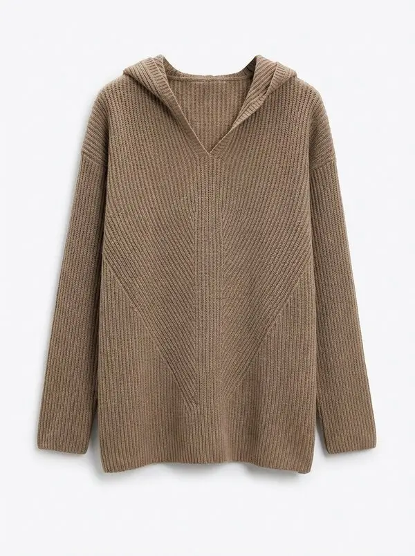 Max Mara Hooded Ribbed Jumper - Multicolor