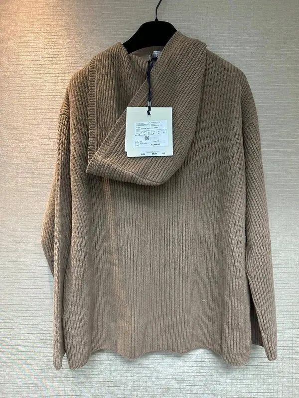 Max Mara Hooded Ribbed Jumper - Multicolor