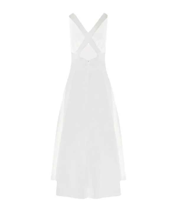 Alaïa V-neck Midi Dress With Criss-cross Back Straps