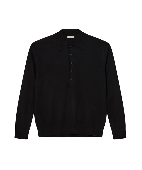 Dries Van Noten Long-sleeved Polo Sweater With Logo