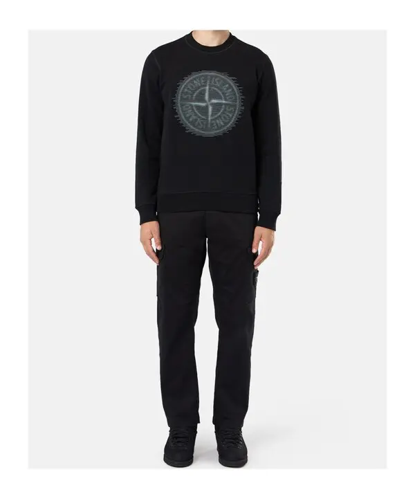 Stone Island Optical Three Embroidered Sweatshirt