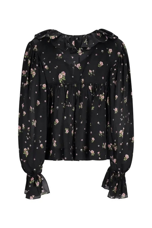 Chloé Maxi Gathered Ruffle Top With Liberty Print