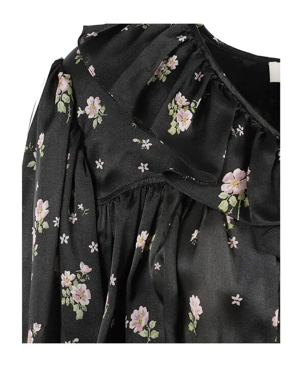 Chloé Maxi Gathered Ruffle Top With Liberty Print