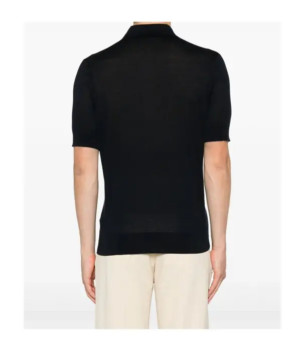 Brunello Cucinelli Short-sleeved Fine-knit Polo Shirt - Black