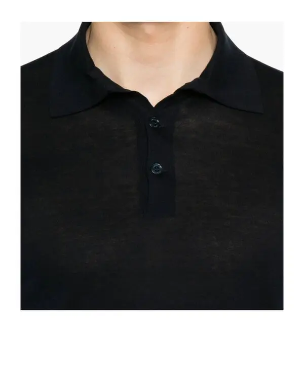 Brunello Cucinelli Short-sleeved Fine-knit Polo Shirt - Black