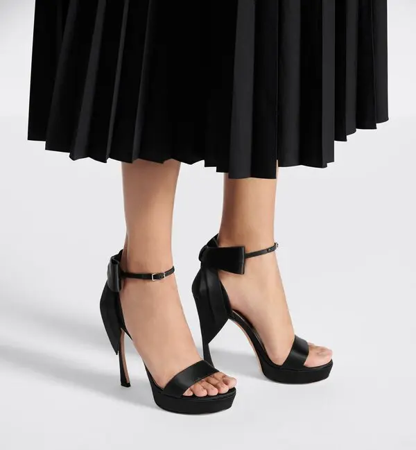 Dior Satin Platform Sandals With Bow Detail
