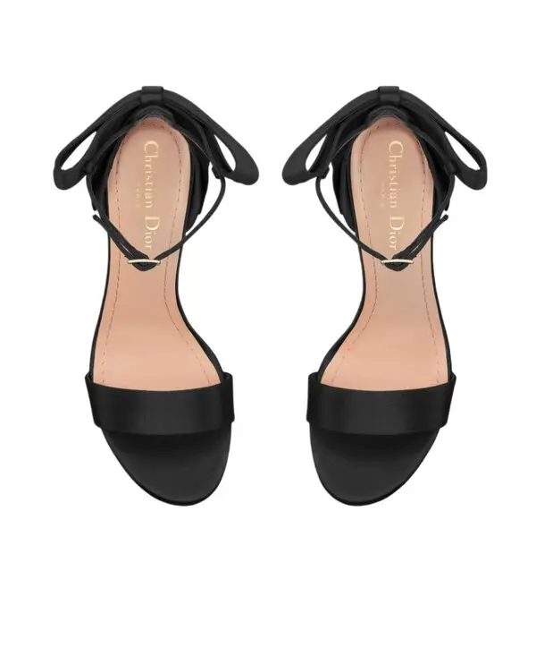 Dior Satin Platform Sandals With Bow Detail