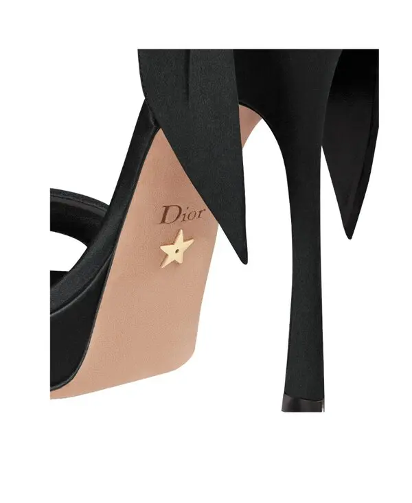 Dior Satin Platform Sandals With Bow Detail