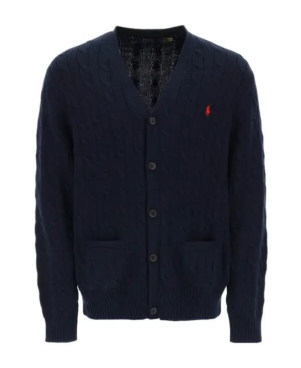 Polo Ralph Lauren V-neck Long-sleeved Cardigan With Embroidered Pony