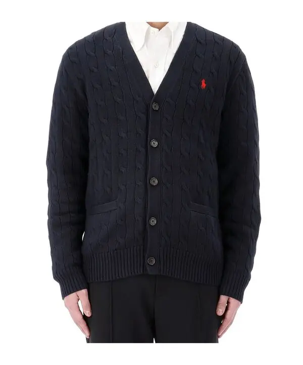 Polo Ralph Lauren V-neck Long-sleeved Cardigan With Embroidered Pony