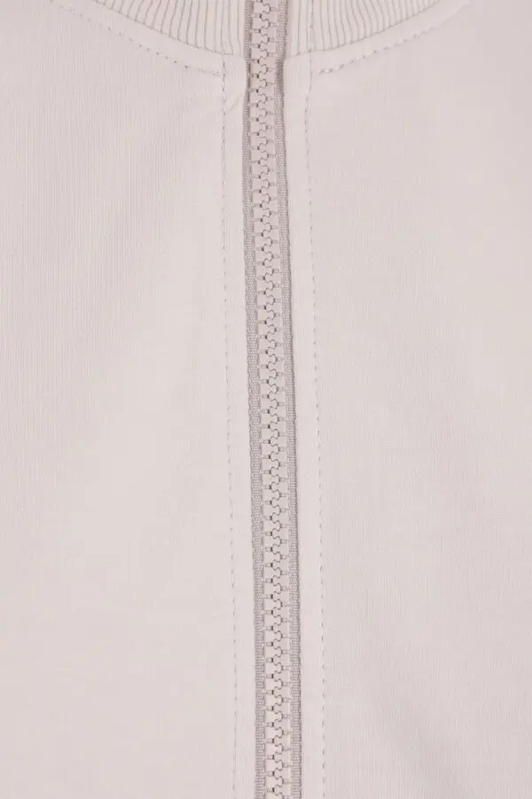 Brunello Cucinelli Long Sleeved Zip-up Sweatshirt - White