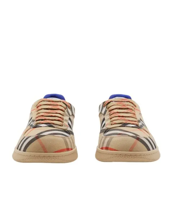 Burberry Checked Lace-up Sneakers - Sand-colored