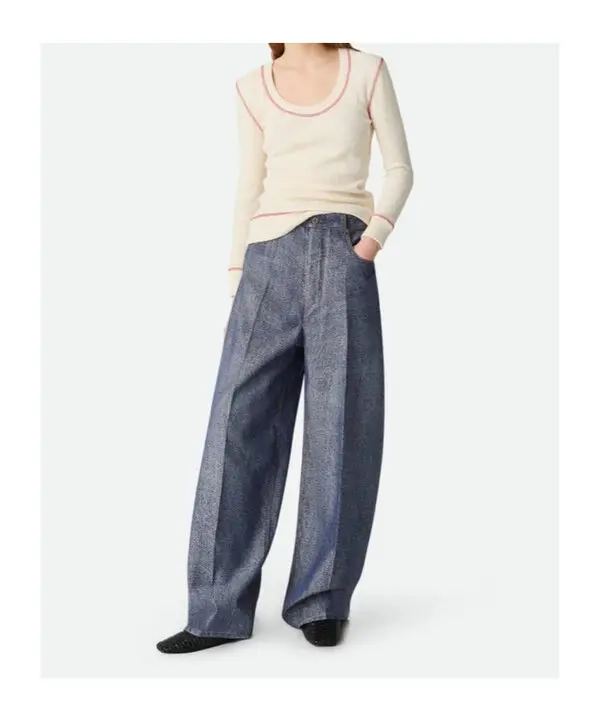 Bottega Veneta Denim Effect Wide Leg Trousers