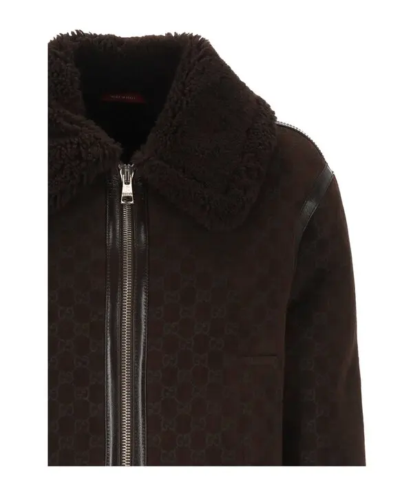 Gucci Gg Shearling Aviator Jacket