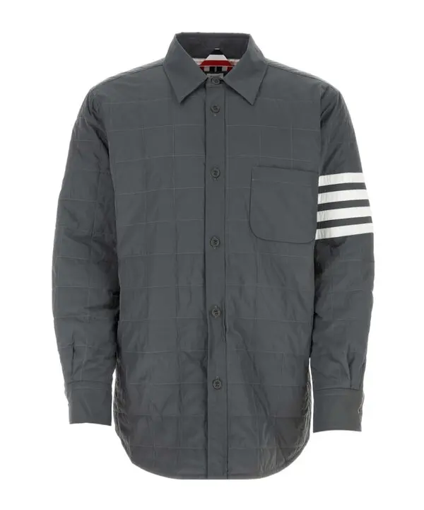 Thom Browne 4-bar Padded Shirt Jacket - Medium Grey