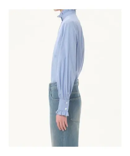 Valentino Garavani Striped Poplin Shirt With Ruffled Collar And Cuffs