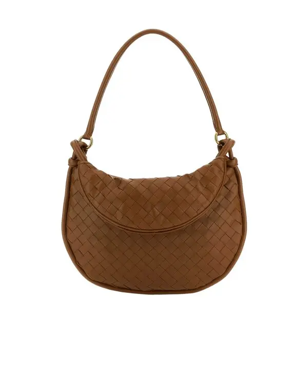 Bottega Veneta Medium Gemelli Intrecciato Shoulder Bag - Cognac