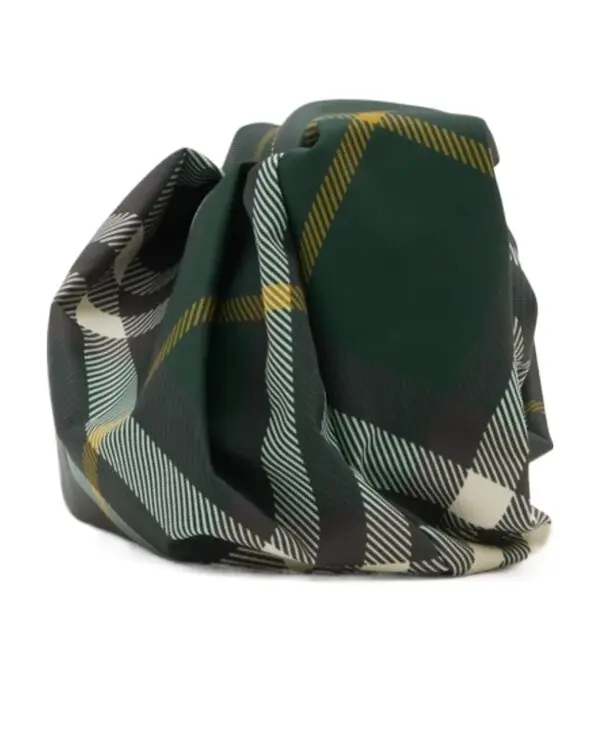 Burberry Rose Checkered Ruched Clutch Bag - Green