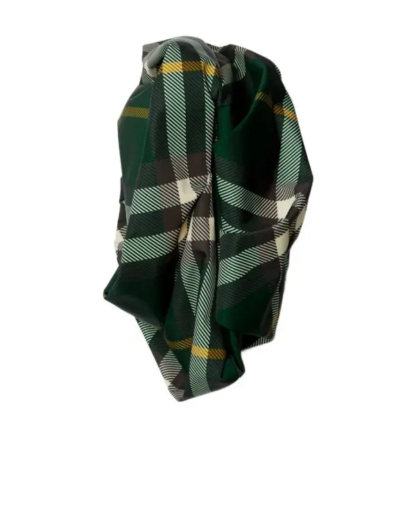 Burberry Rose Checkered Ruched Clutch Bag - Green