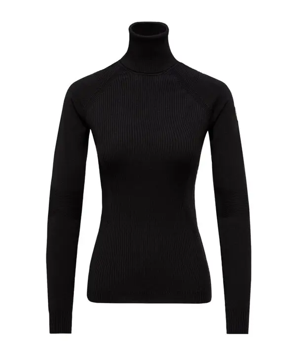 Moncler Ribbed High Neck Jumper - Black