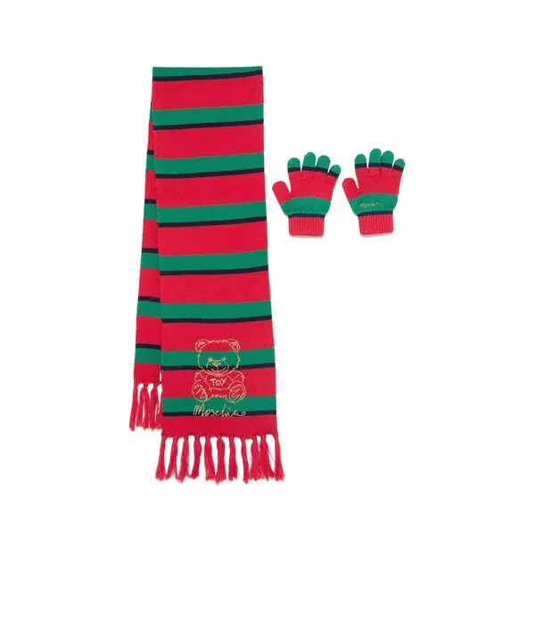Moschino Teddy Bear Scarf - Red/multicolor
