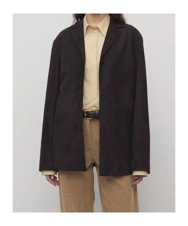 THE ROW Fabian Single-breasted Suede Jacket
