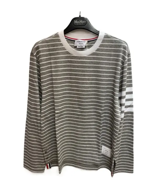 Thom Browne Milano 4-bar Long Sleeve T-shirt - Gray