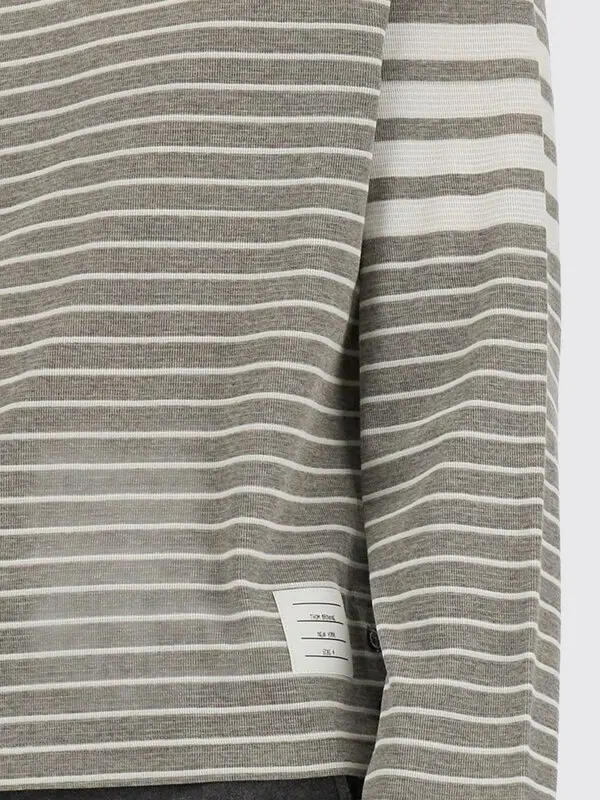 Thom Browne Milano 4-bar Long Sleeve T-shirt - Gray