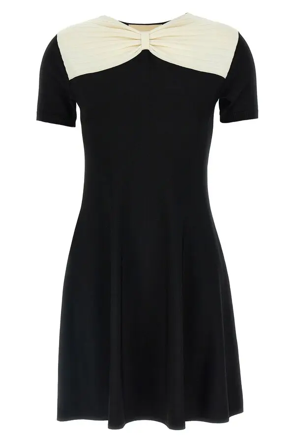 Valentino Garavani Bow Detail Short-sleeved Mini Dress - Black