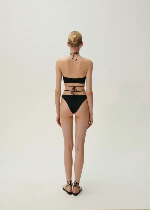 Magda Butrym Embellished Halterneck Bandeau Bikini Top - Black